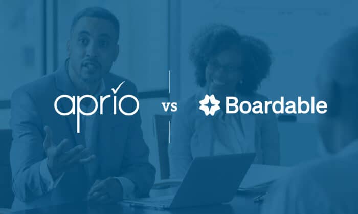 Board portal comparison - Aprio vs Boardable | Aprio Board Portal